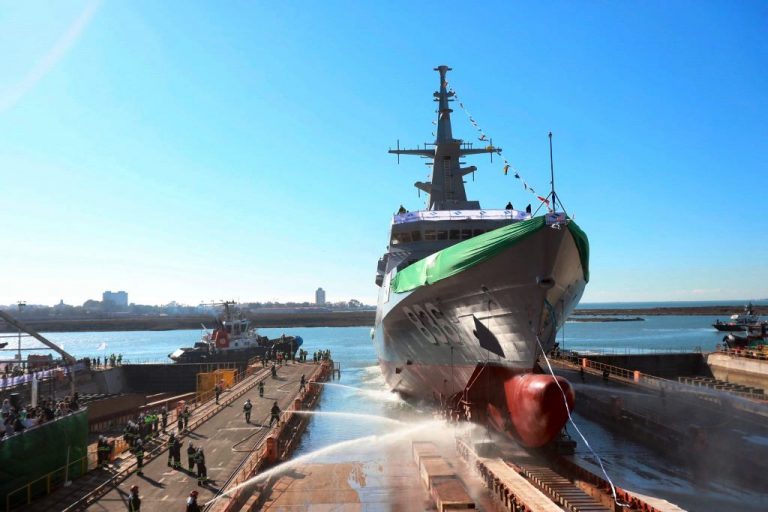 Navantia launches the fifth corvette for Saudi Arabia in the Bay of ...