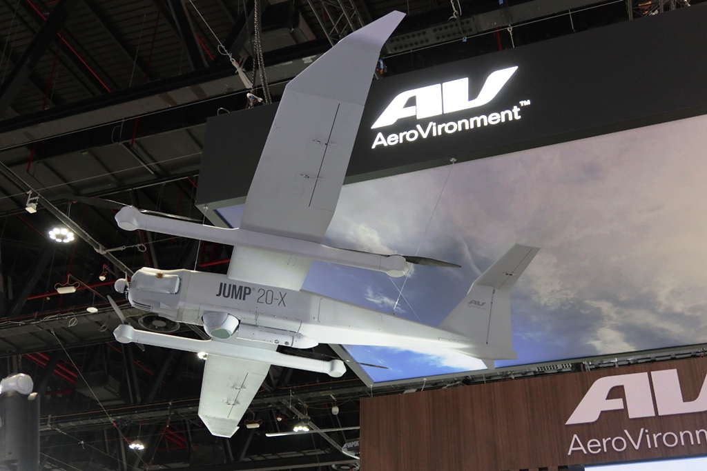 IDEX 2025 - First public appearance for AeroVironment Jump 20-X marinized VTOL UAV and first ...